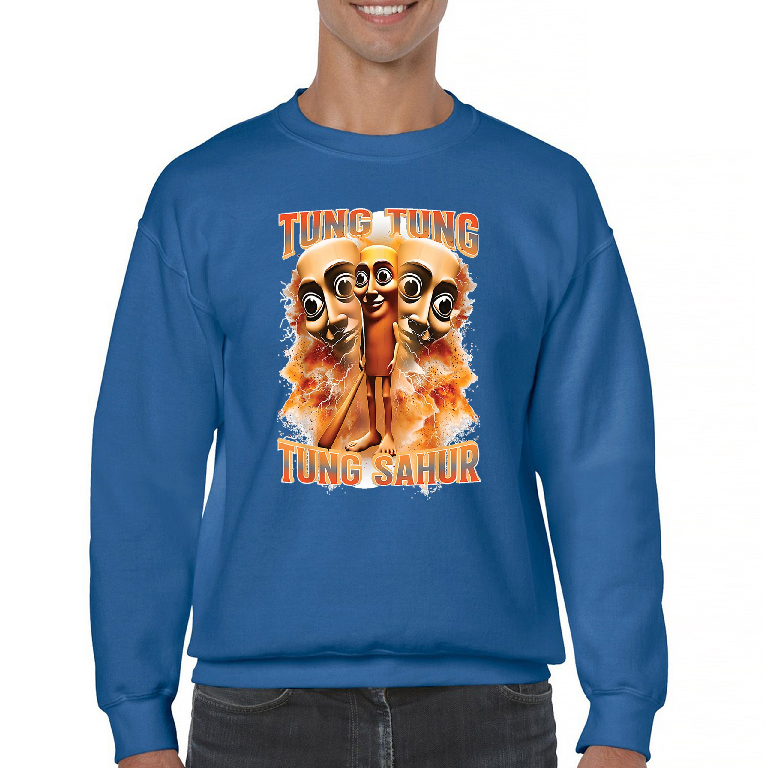 Tung Tung Tung Sahur Crewneck Sweatshirt Fun Italian Brainrot Gen Z ...