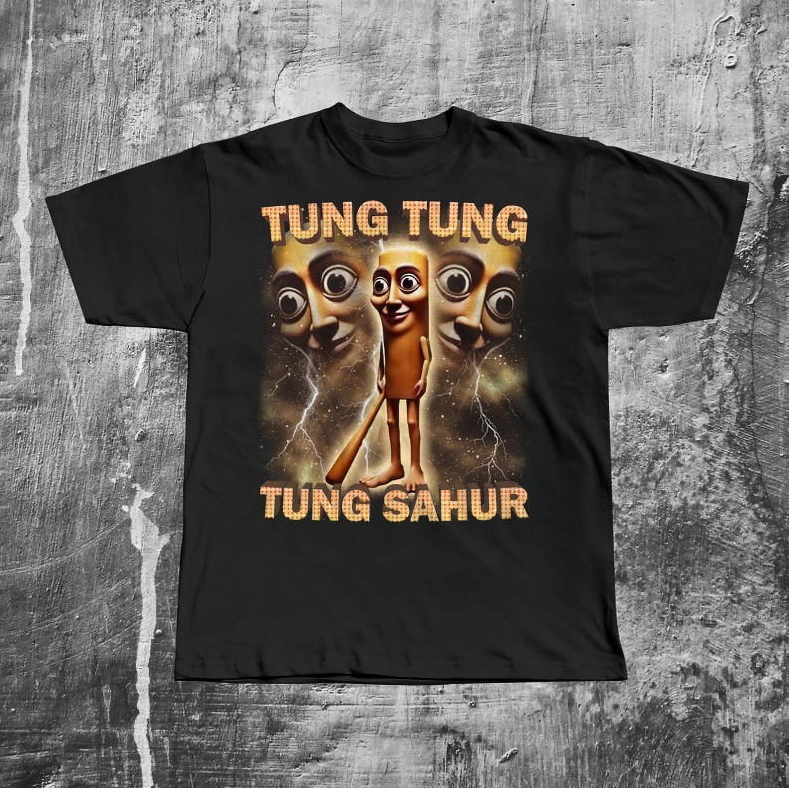 Tung Tung Tung Sahur Funny Baseball Bat Meme T-shirt, Italian Brainrot ...