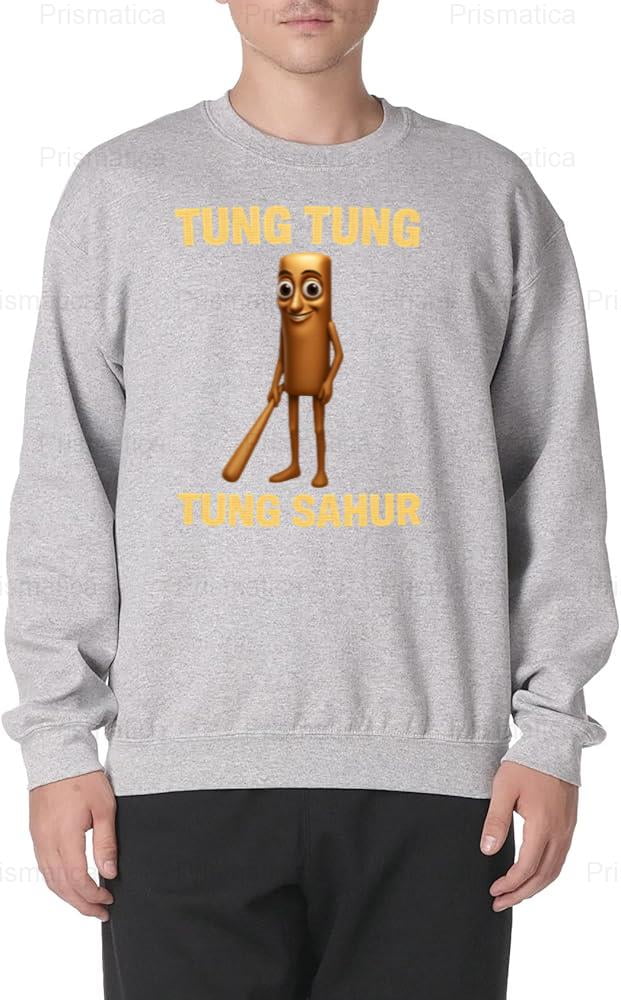 Tung Tung Tung Sahur John Pork Tim Cheese Sweatshirt Funny Meme Ironic ...