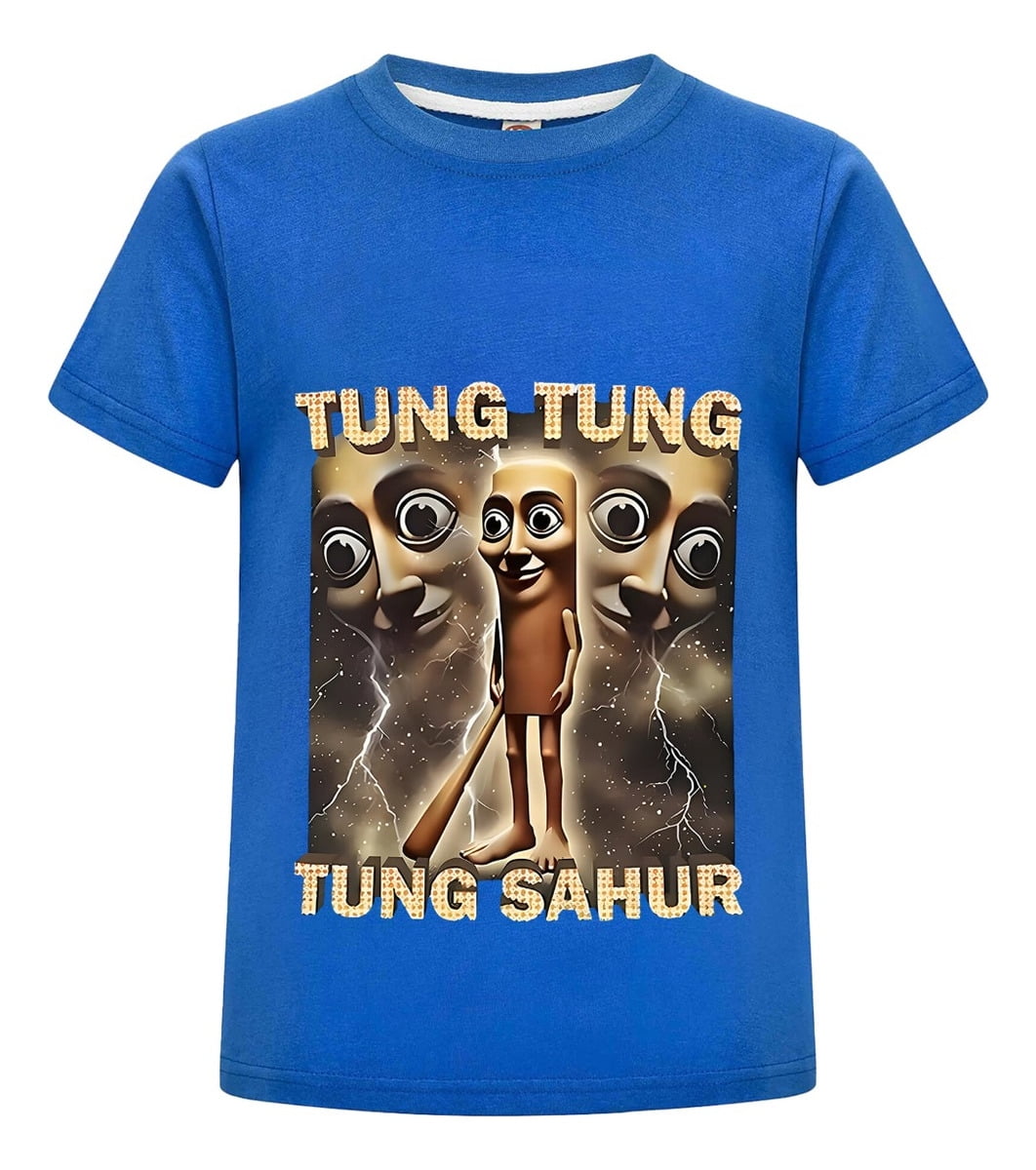 Tung Tung Tung Sahur Meme T-Shirt for Kids – Funny Cartoon Characters ...