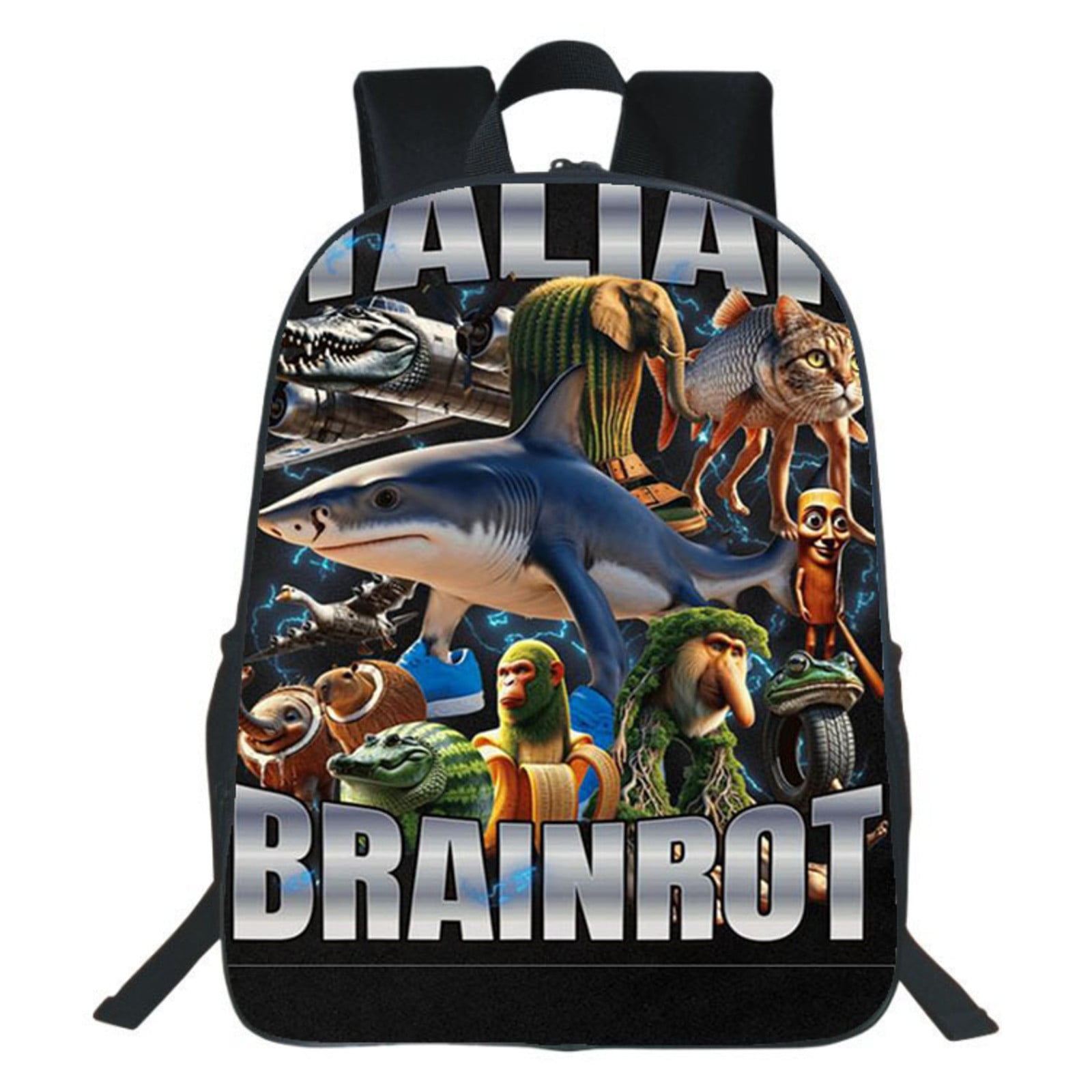 Tung Tung Tung Sahur & Tralalero Tralala Printed Backpack – Funny ...