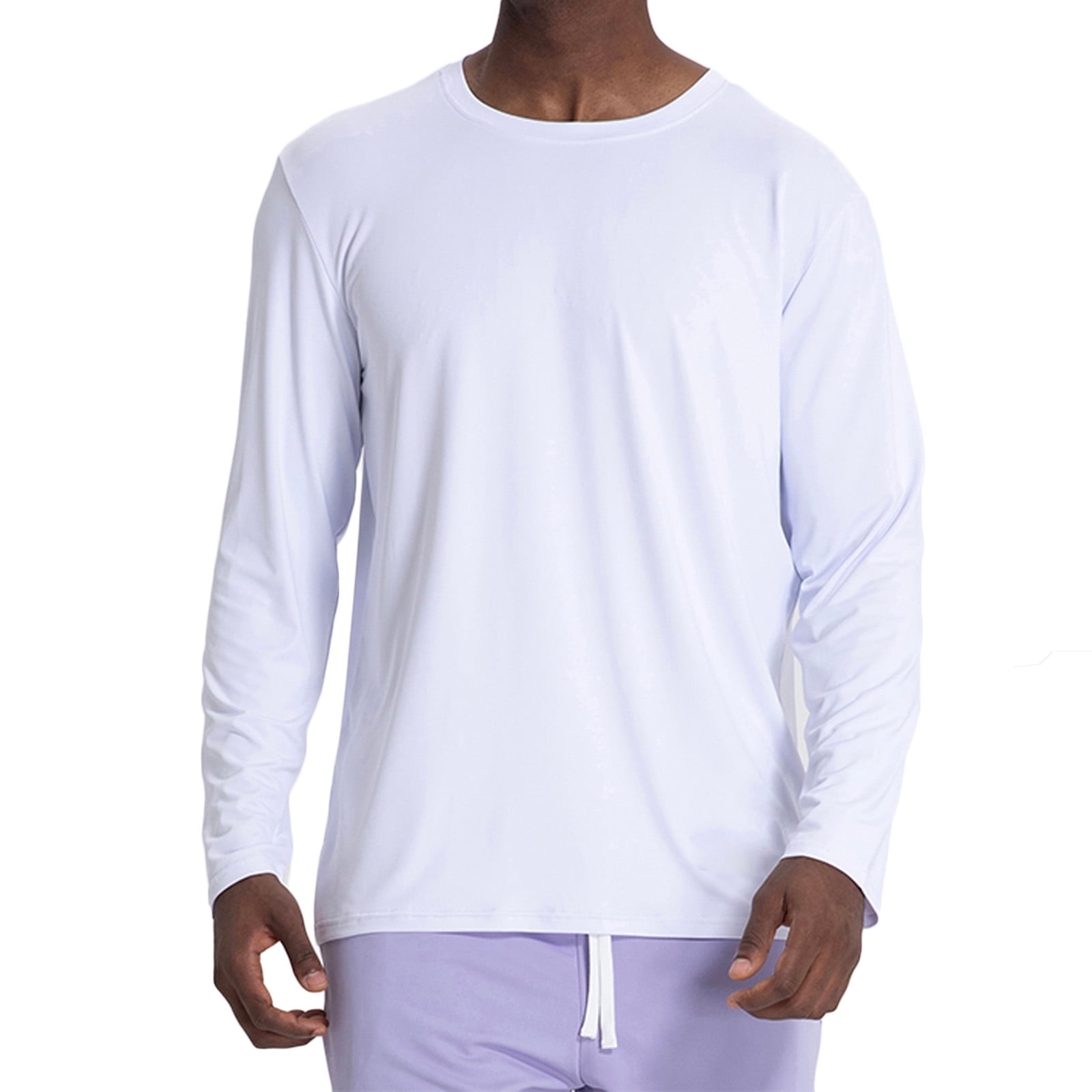 Tungbrin Men's Workout Long Sleeve T-Shirts Lightweight Round Neck ...