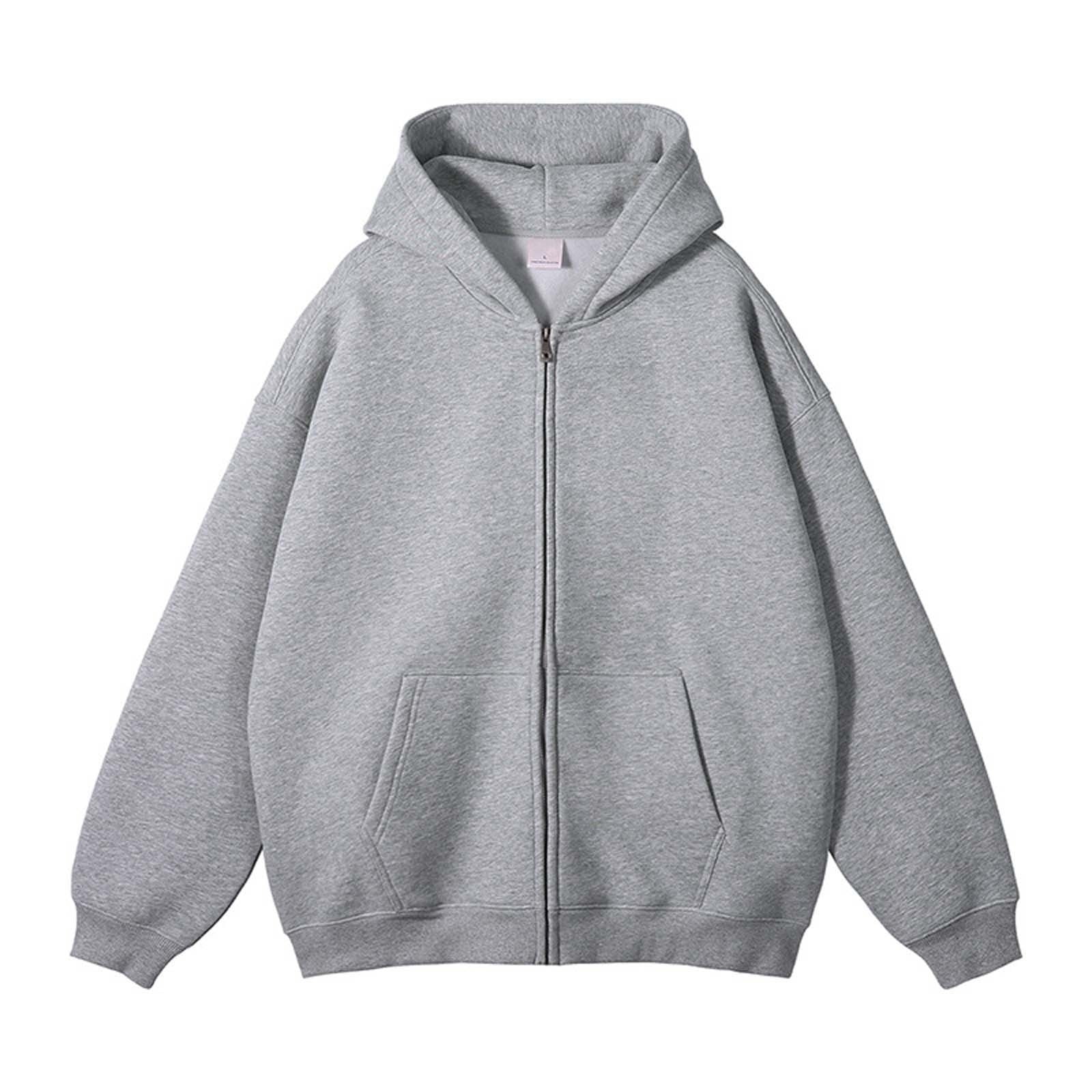 Tungbrin Oversized Sweatshirts for Men Long Sleeve Fleece Full Zipper ...