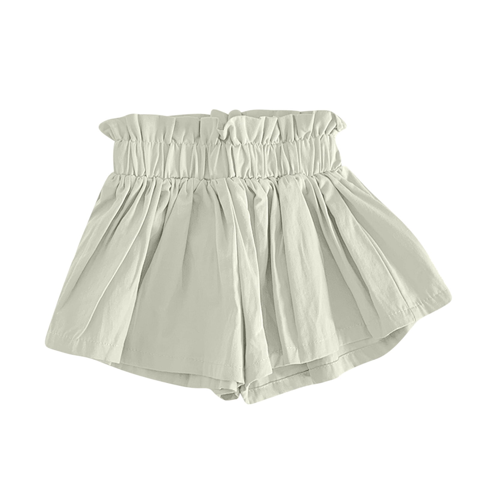 Tungbrin Toddler Girls Cotton Linen Shorts Summer Ruffle Trim High ...