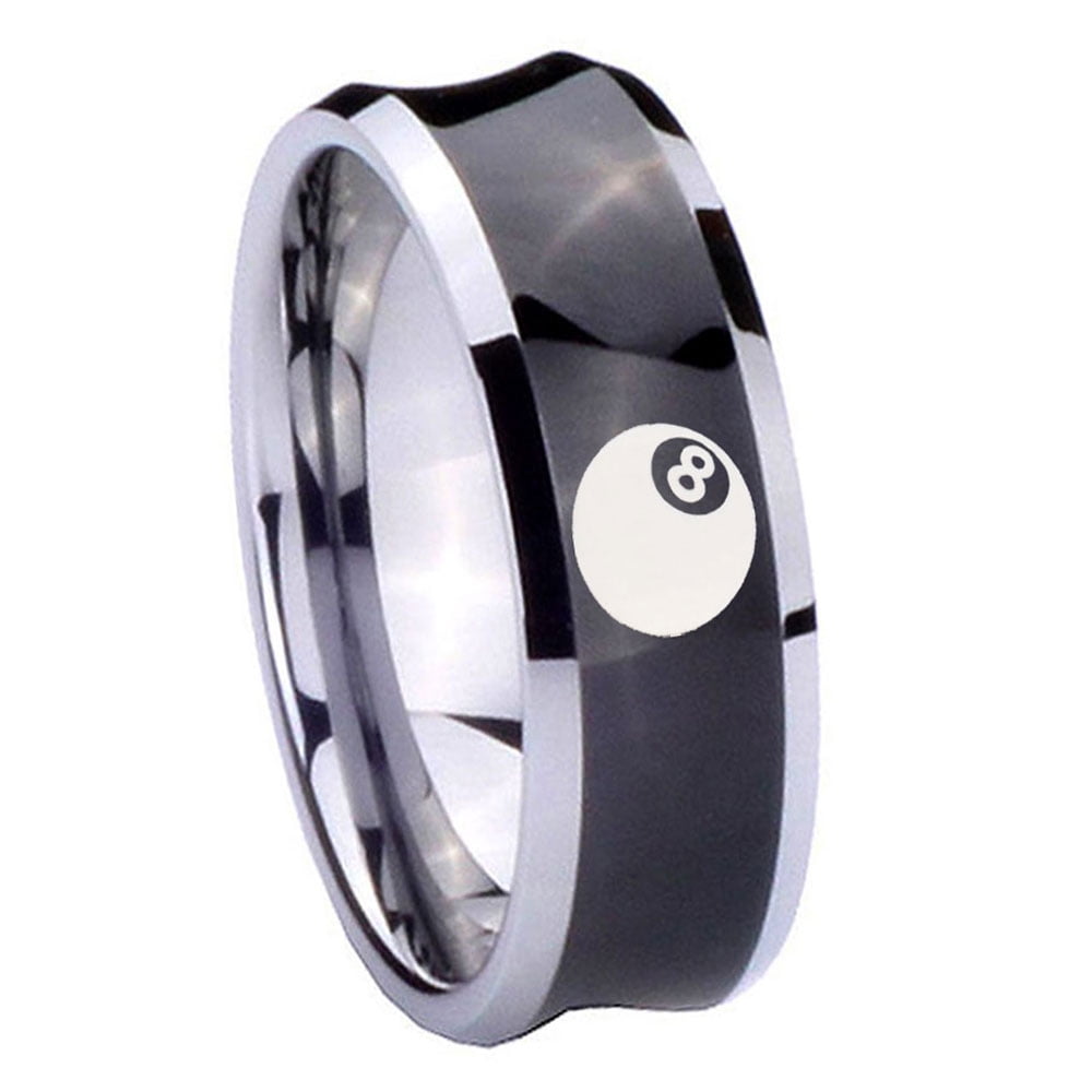 Tungsten 8-Ball 8mm Brushed Black Polished Concave Men Ring - Walmart ...