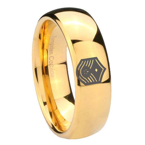 Tungsten Air Force Chief Master Sergeant 8mm Glossy Gold Plated Dome ...