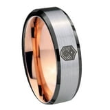 Tungsten Air Force Chief Master Sergeant 8mm Gray And Rose Gold Beveled ...