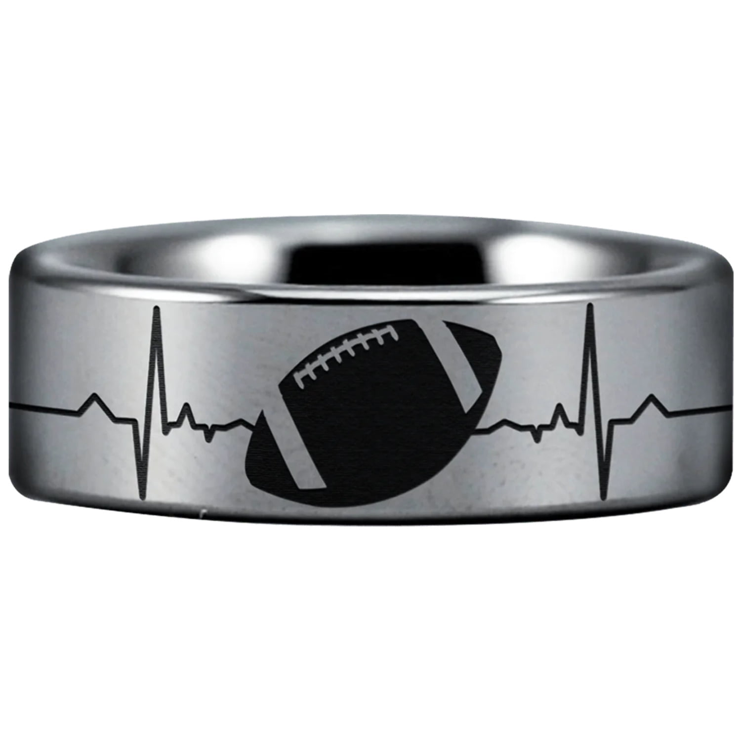 Tungsten American Football Lifeline Ring - Walmart.com