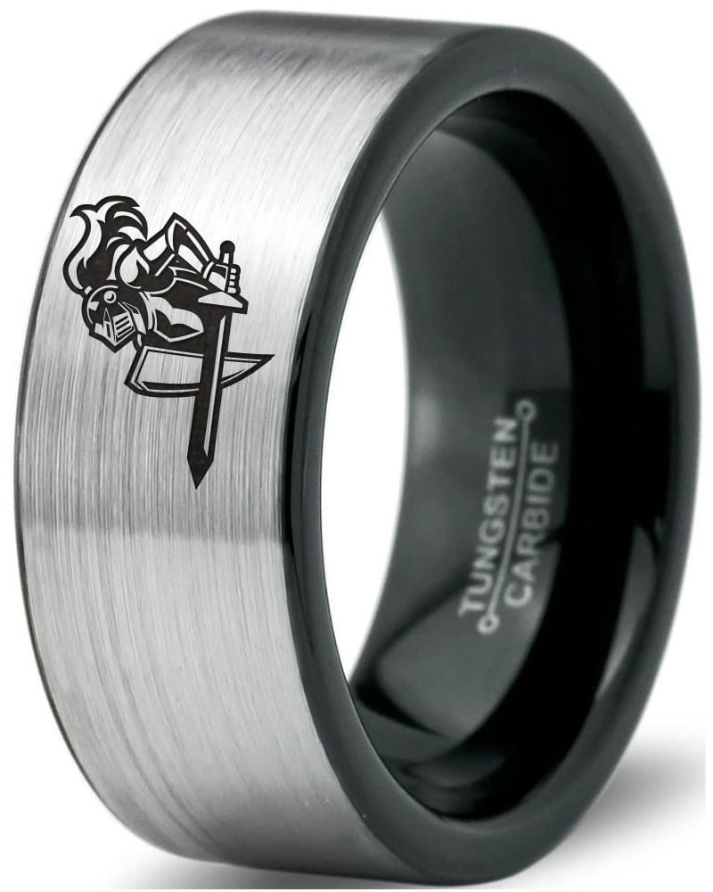 Tungsten Armor Shield Sword Knight Band Ring 8mm Men Women Comfort Fit ...