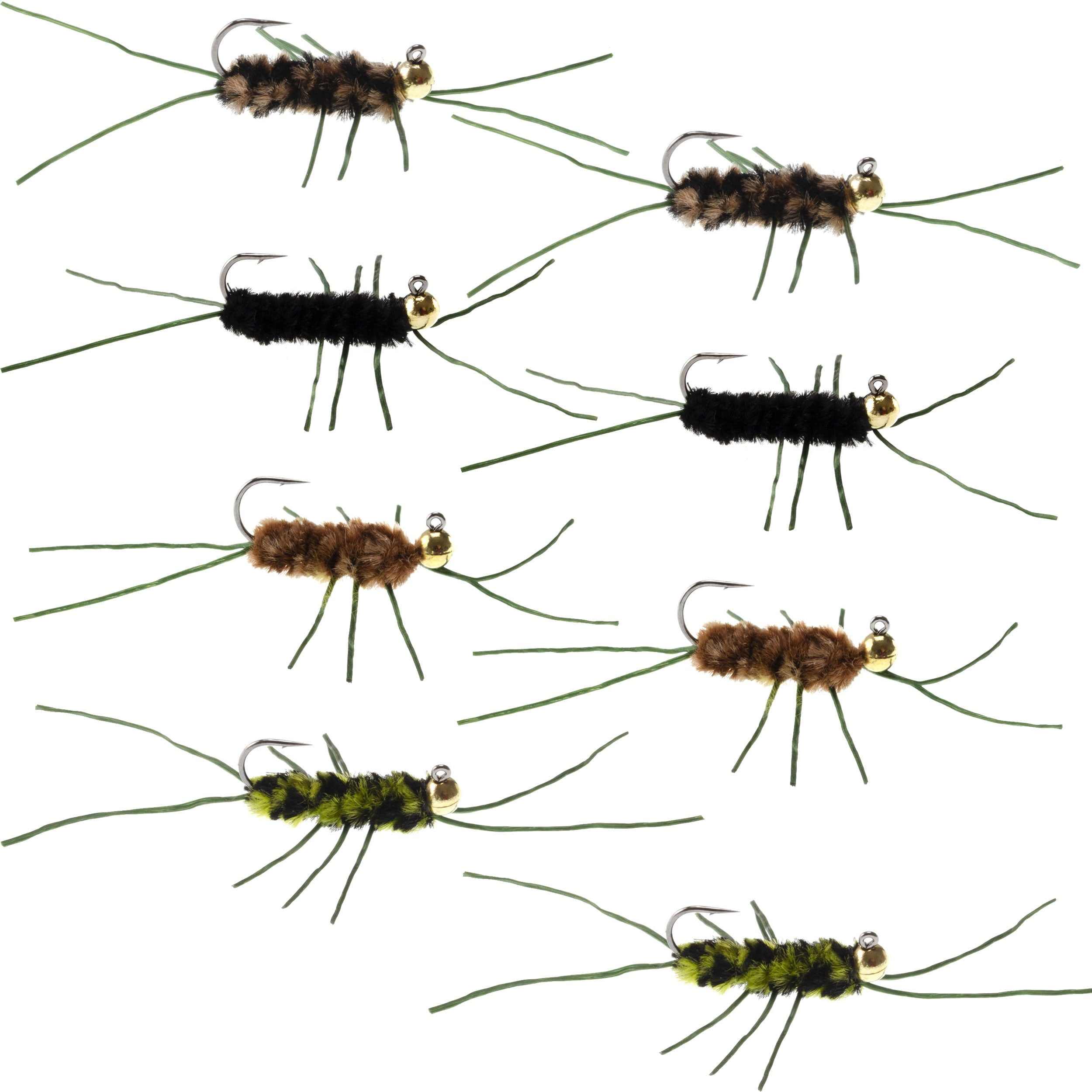 Tungsten Bead Jigged Pat's Rubber Legs Euro Nymph Assortment Fly ...