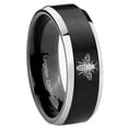 Tungsten Bees 8mm Brushed Black 2 Tone Beveled Edges Men Ring - Walmart.com