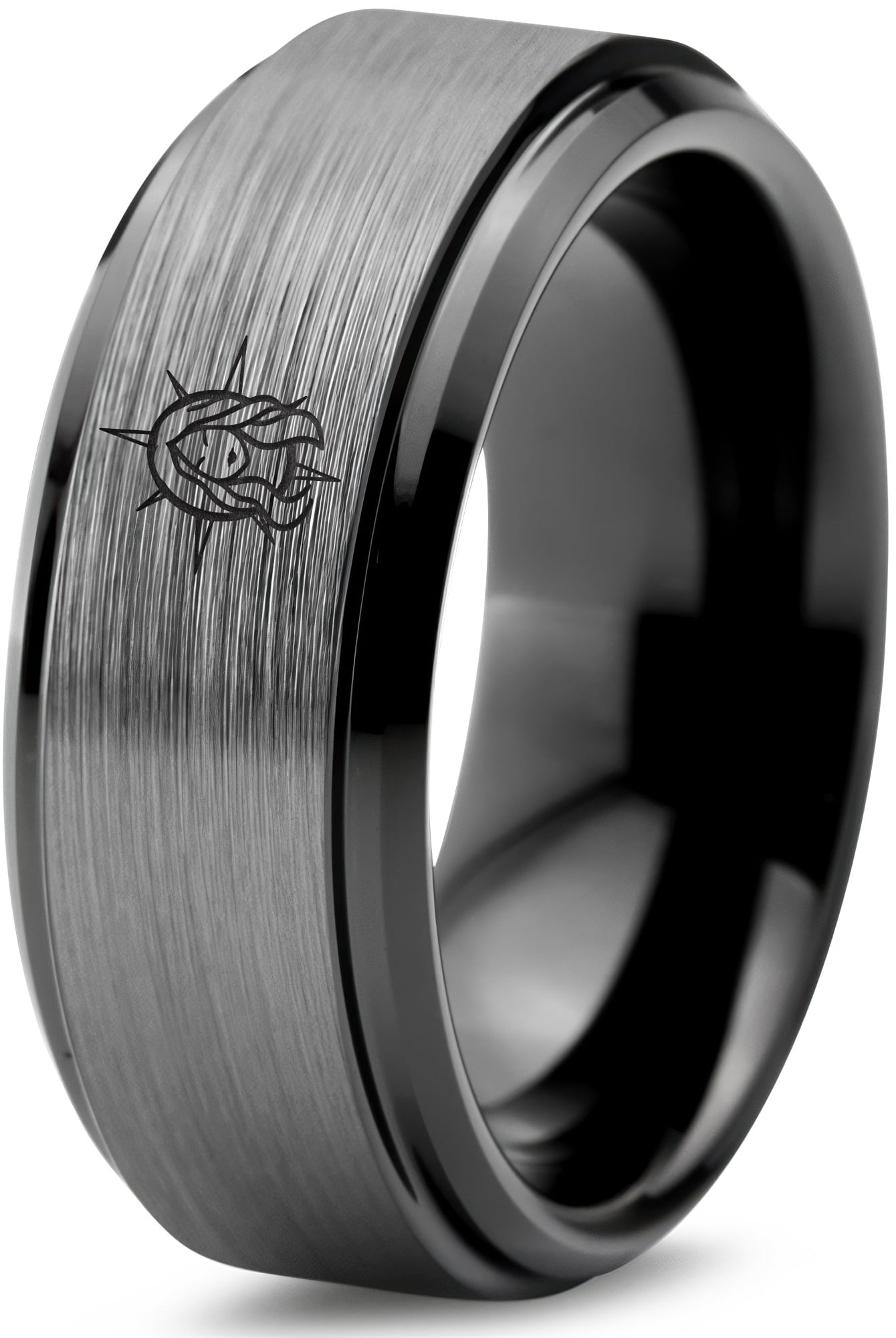 Tungsten Blue Mens Pinky Ring Grey Gamer Retirement Gifts 100th ...