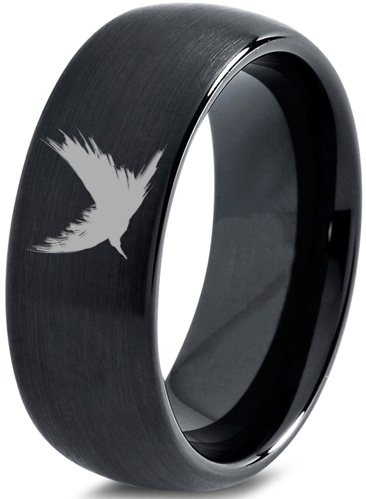 Tungsten Bird Flying Spreading Wings Aves Band Ring 8mm Men Women ...