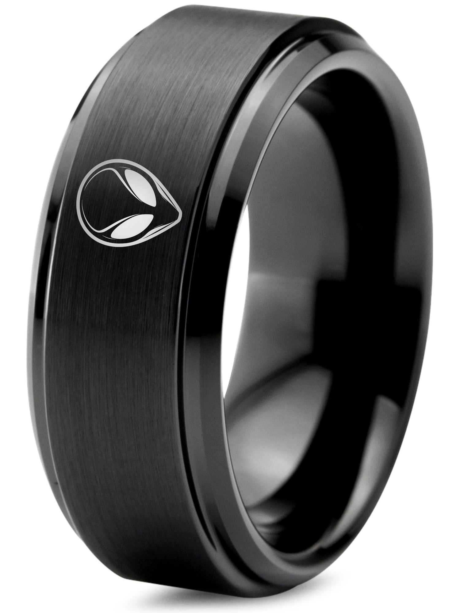Tungsten Black Metal Valentine Gamer Engraved Ring Bands Fathers Day ...
