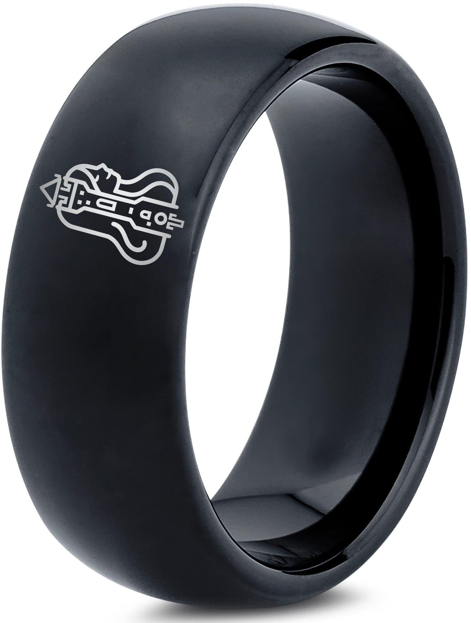 Tungsten Black Ring Gamer Blue Promise Rings Bands Teen Gifts Mom Men ...
