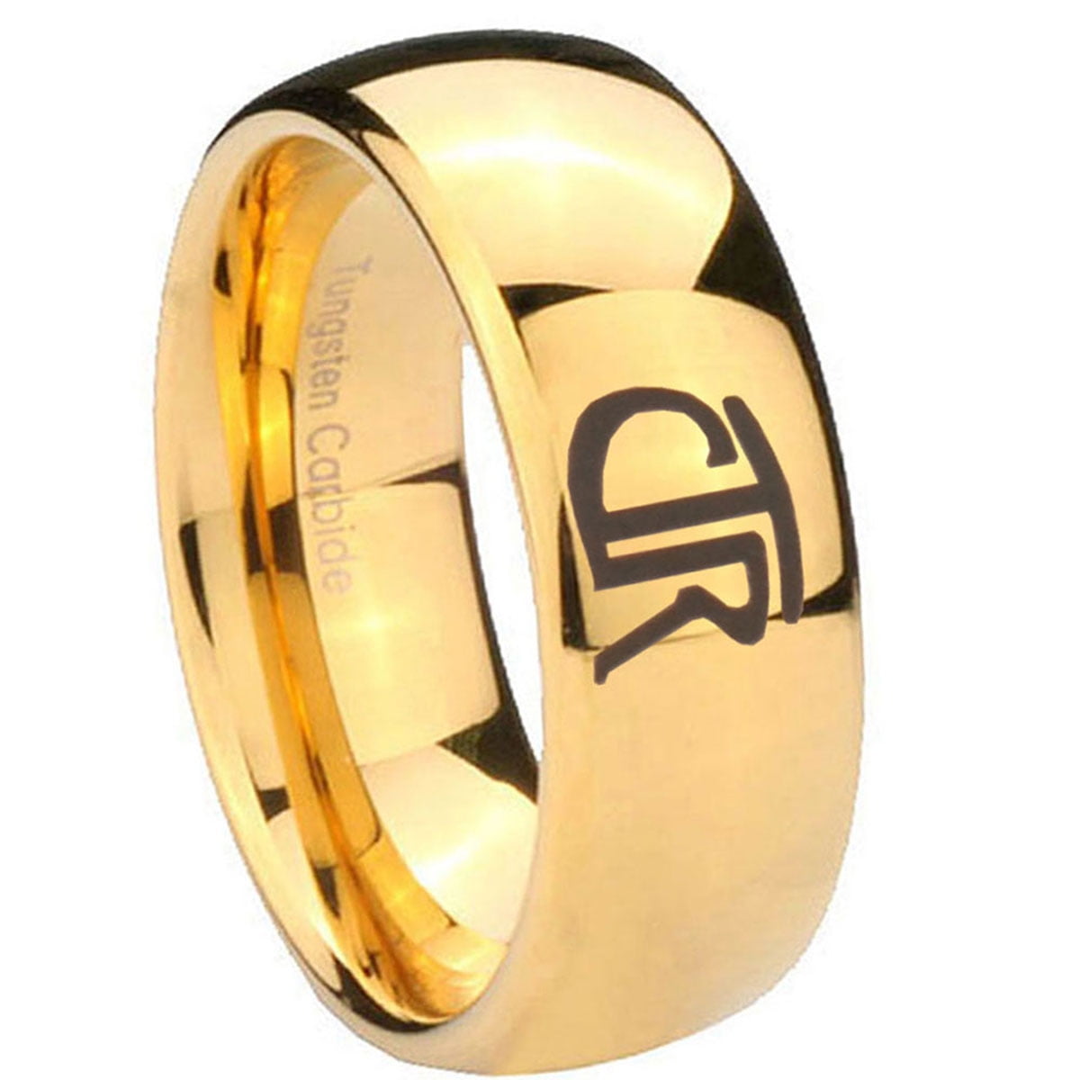 Tungsten CTR 8mm Gold Plated Dome Polished Promised Ring - Walmart.com
