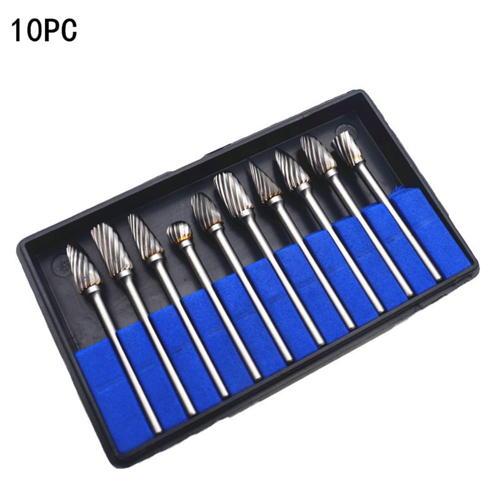 Tungsten Carbide Burr Set 1/8"Shank 10PCS Die Grinder Rotary Tool Rasp ...