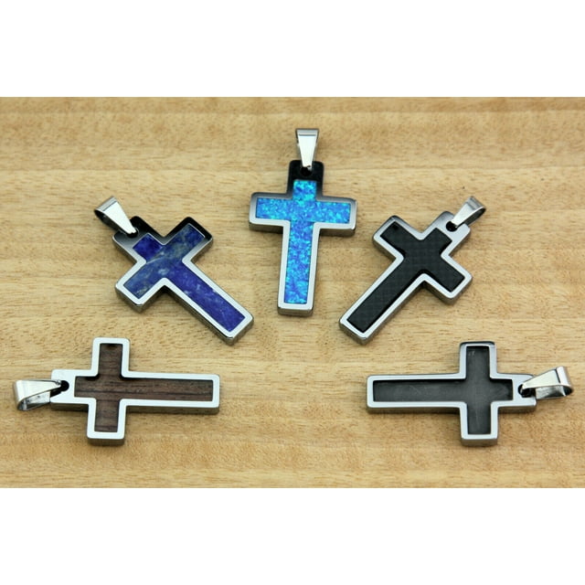 Tungsten Carbide Cross Multiple Inlay Styles and Chain Lengths For ...