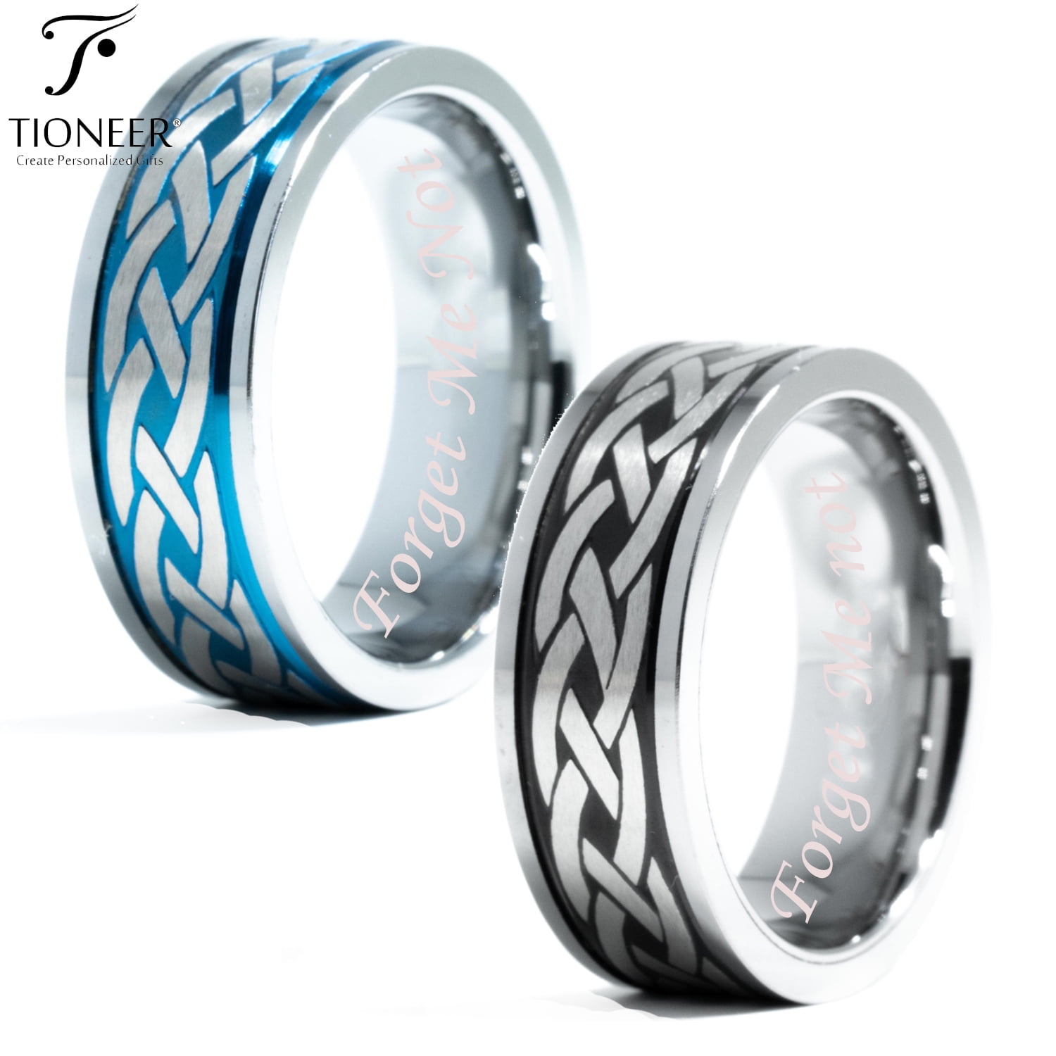 Tungsten Carbide Wedding Band Ring Unique Celtic Knot Design Mens Womens 8MM Forget Me Not ...