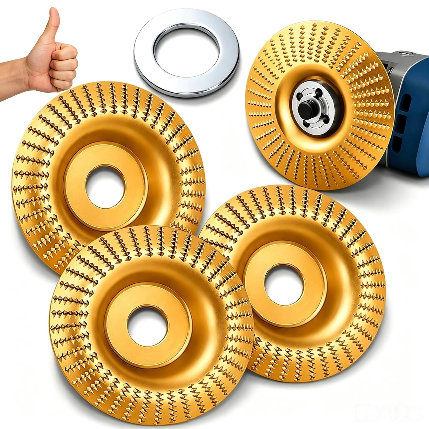 Tungsten Carbide Wood Carving Discs for Angle Grinder, Heavy-Duty ...