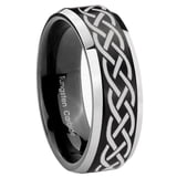 Tungsten Celtic Knot 8mm Brushed Black 2 Tone Beveled Edges Men Ring ...