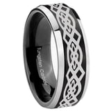 Tungsten Celtic Knot 8mm Brushed Black 2 Tone Beveled Edges Men Ring ...