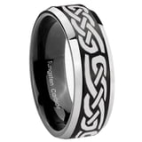 Tungsten Celtic Knot Infinity Love 8mm Brushed Black 2 Tone Beveled ...