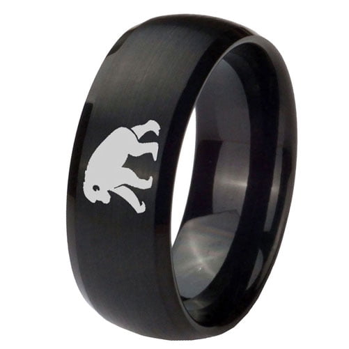 Tungsten Chimpanzee 8mm Brushed Black Dome Polished Men Ring - Walmart.com