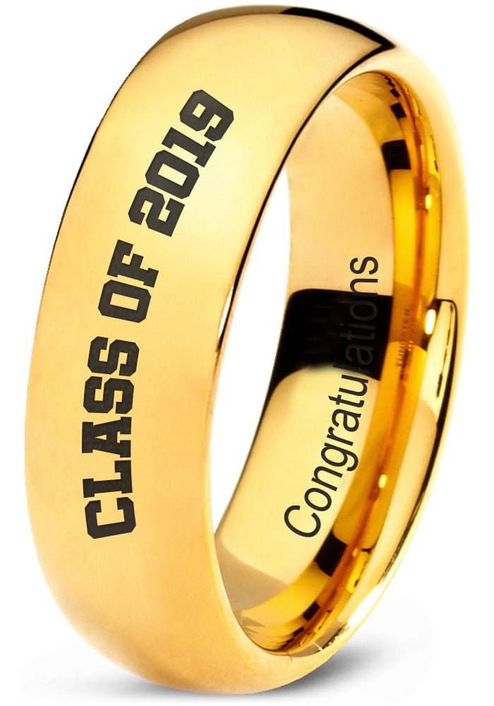 Tungsten Congrats Grad Class Of 2019 Engraved Band Ring 7mm Men Women ...