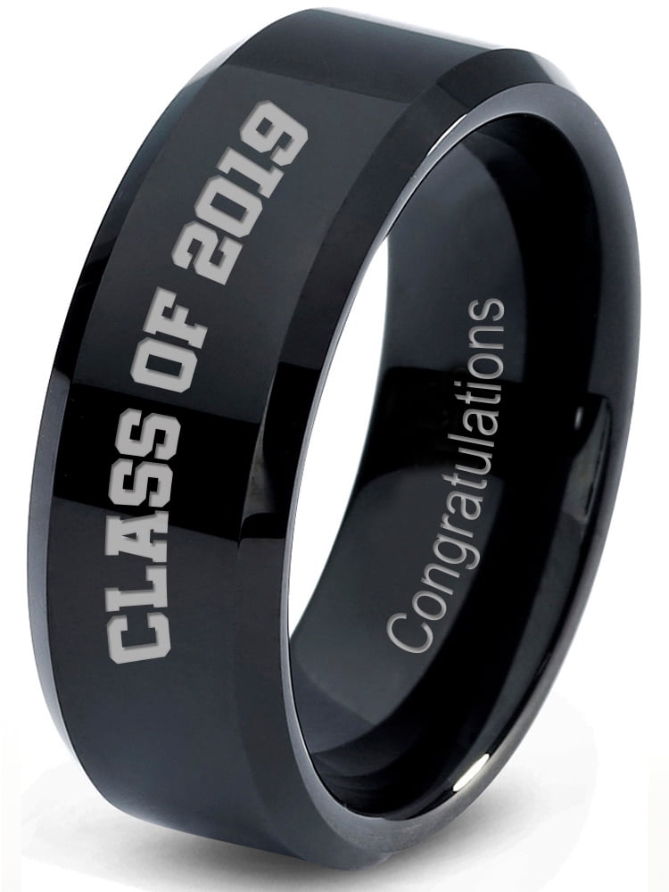 Tungsten Congrats Grad Class Of 2019 Engraved Band Ring 8mm Men Women ...