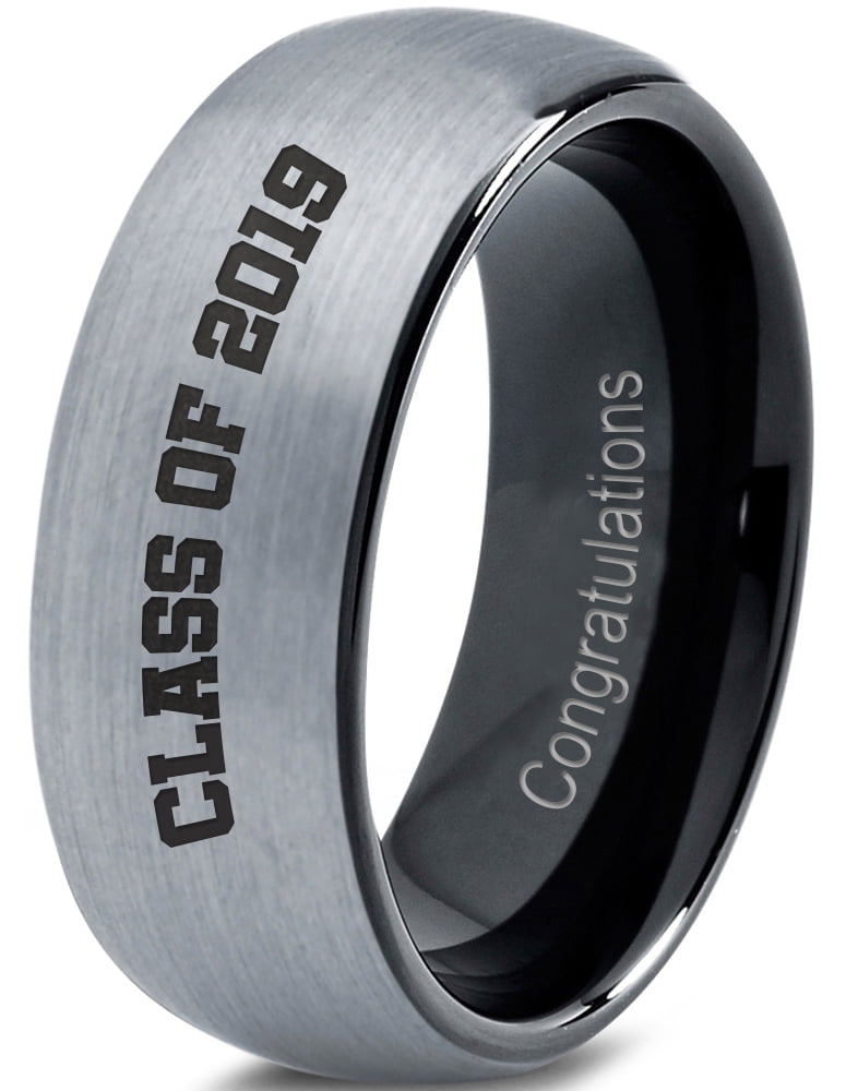 Tungsten Congrats Grad Class Of 2019 Engraved Band Ring 8mm Men Women ...