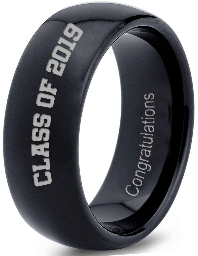 Tungsten Congrats Grad Class Of 2019 Engraved Band Ring 8mm Men Women ...