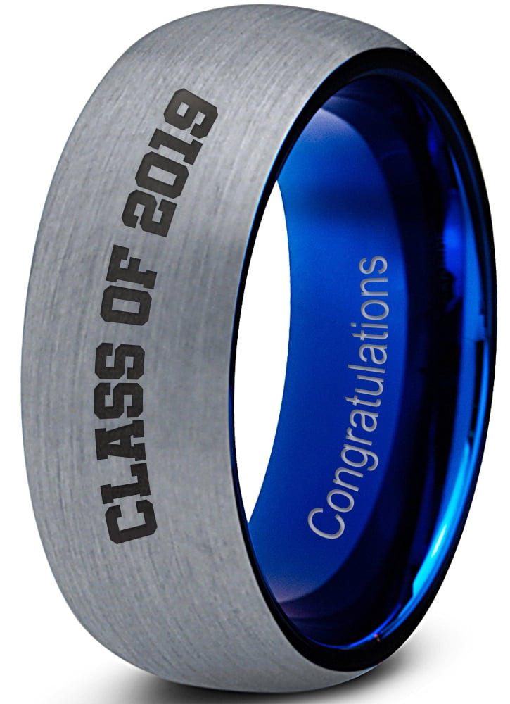 Tungsten Congrats Grad Class Of 2019 Engraved Band Ring 8mm Men Women ...