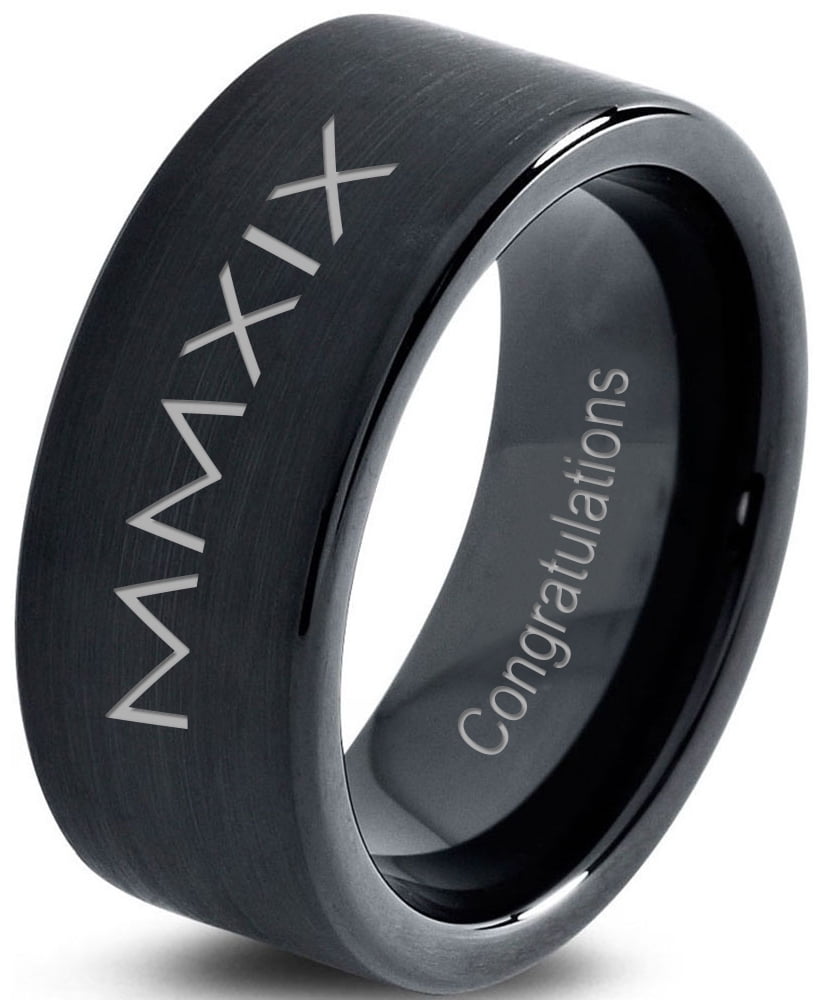 Tungsten Congrats Grad Class Of 2019 Roman Numerals Engraved Band Ring ...