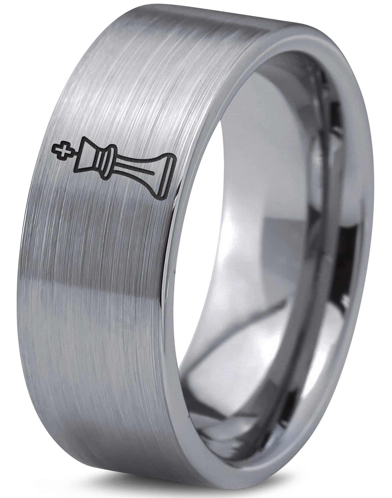 Tungsten Dainty Grey Rings Gamer Custom Cute Men Jewelry Fingerprint ...