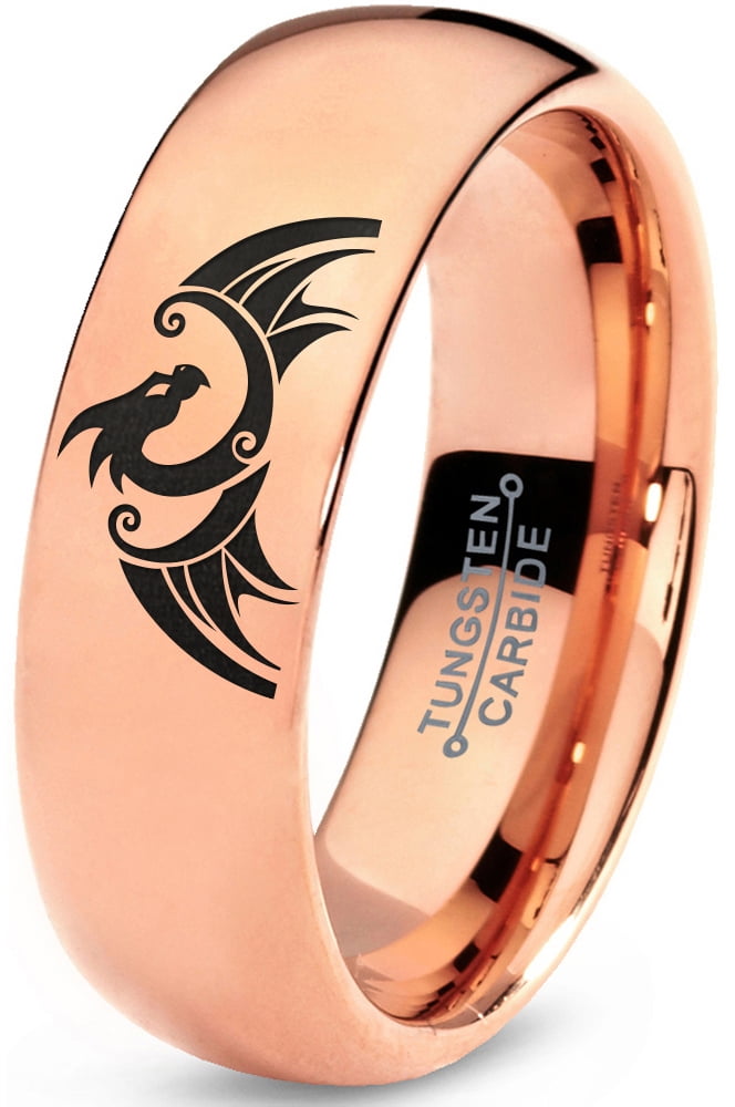 Tungsten Dragon Dragons Fire Breather Folklore Band Ring 7mm Men Women ...