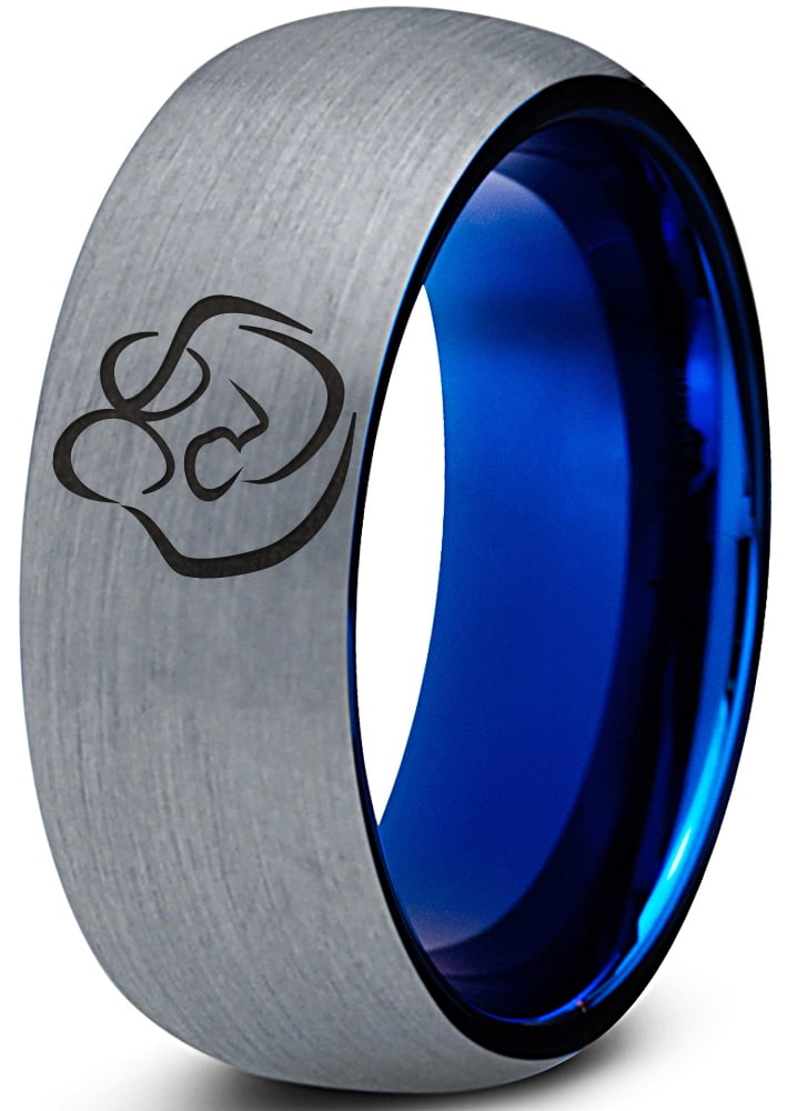 Tungsten Family Tree Kids Parents Parenthood Hug Band Ring 8mm Men ...