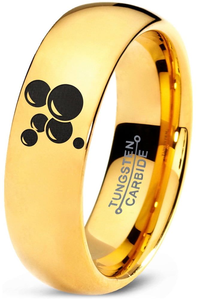 Tungsten Floating Air Soap Bubbles Band Ring 7mm Men Women Comfort Fit ...