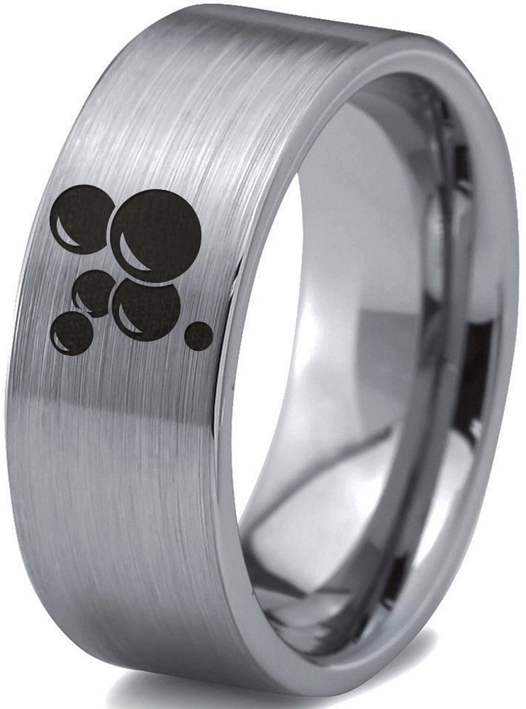Tungsten Floating Air Soap Bubbles Band Ring 8mm Men Women Comfort Fit ...