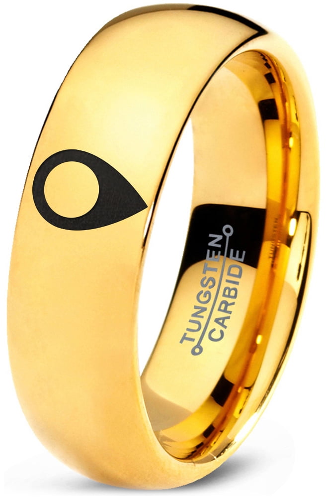 Tungsten GPS Location Symbol Icon Band Ring 7mm Men Women Comfort Fit ...