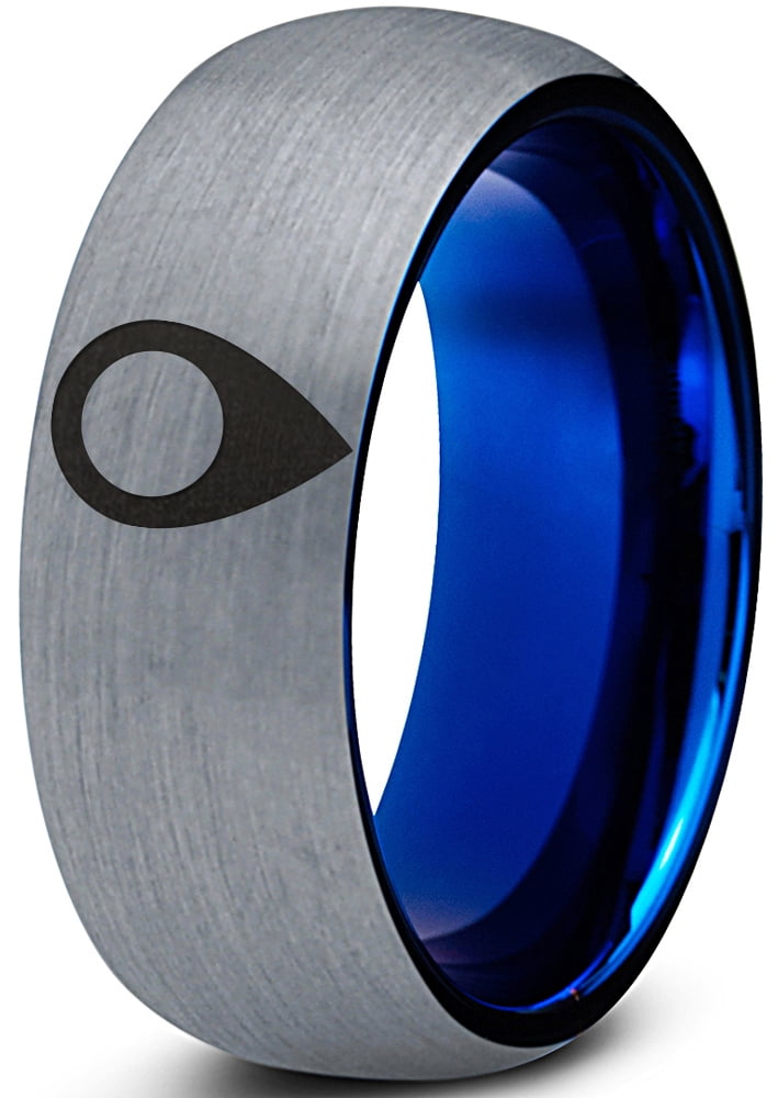 Tungsten GPS Location Symbol Icon Band Ring 8mm Men Women Comfort Fit ...