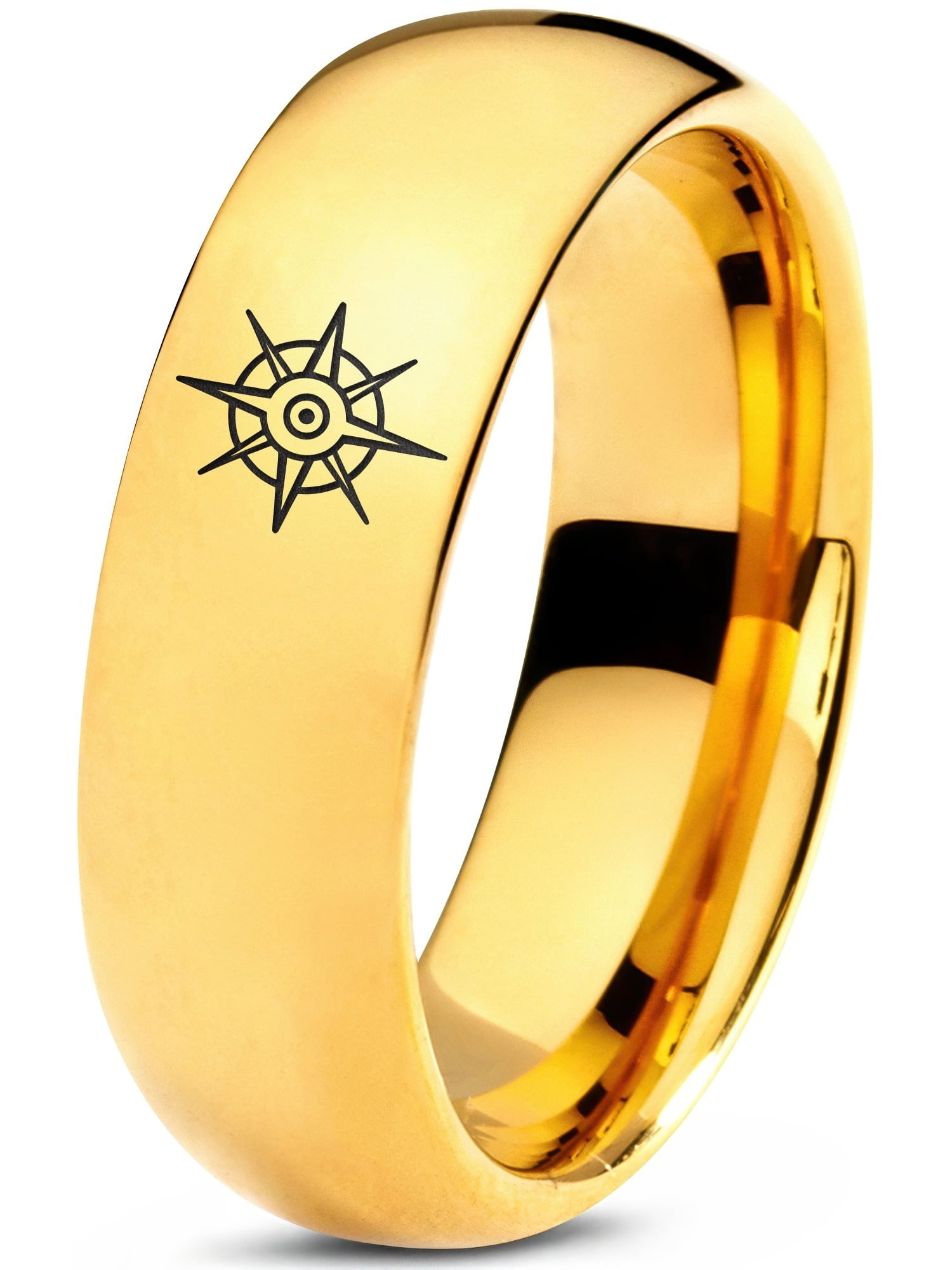 Tungsten Gamer Anniversary Gifts 18K Gold Plated Ring Laser Brother ...