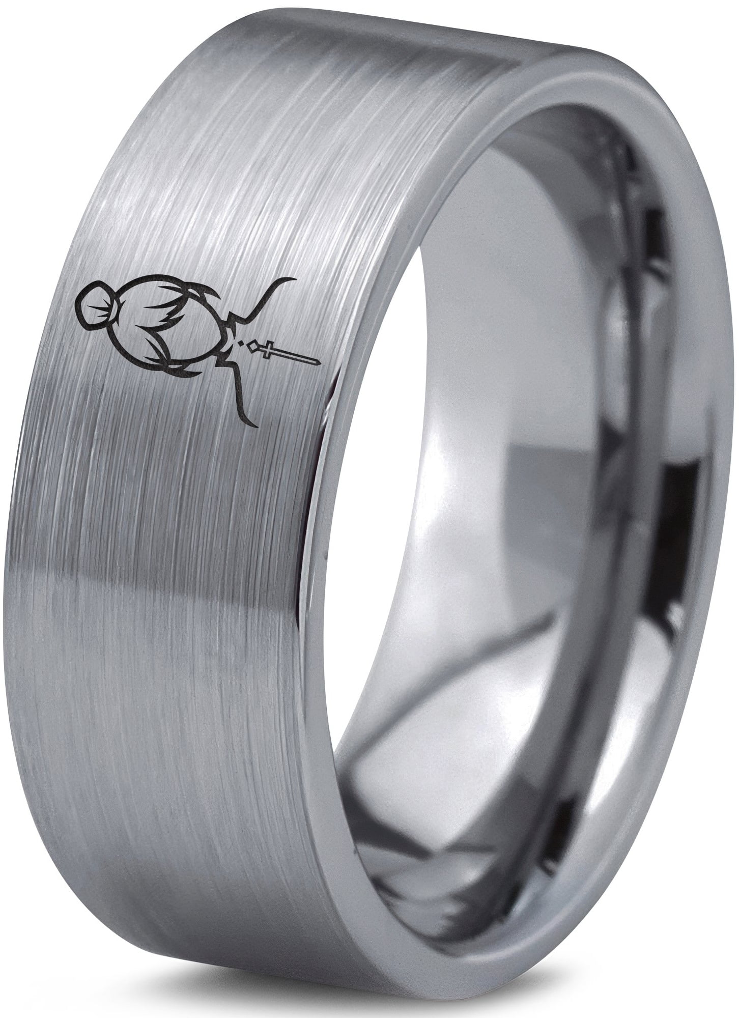 Gamer Tungsten Mens Wedding Ring Grey Custom Mom Papa Gifts Deco ...