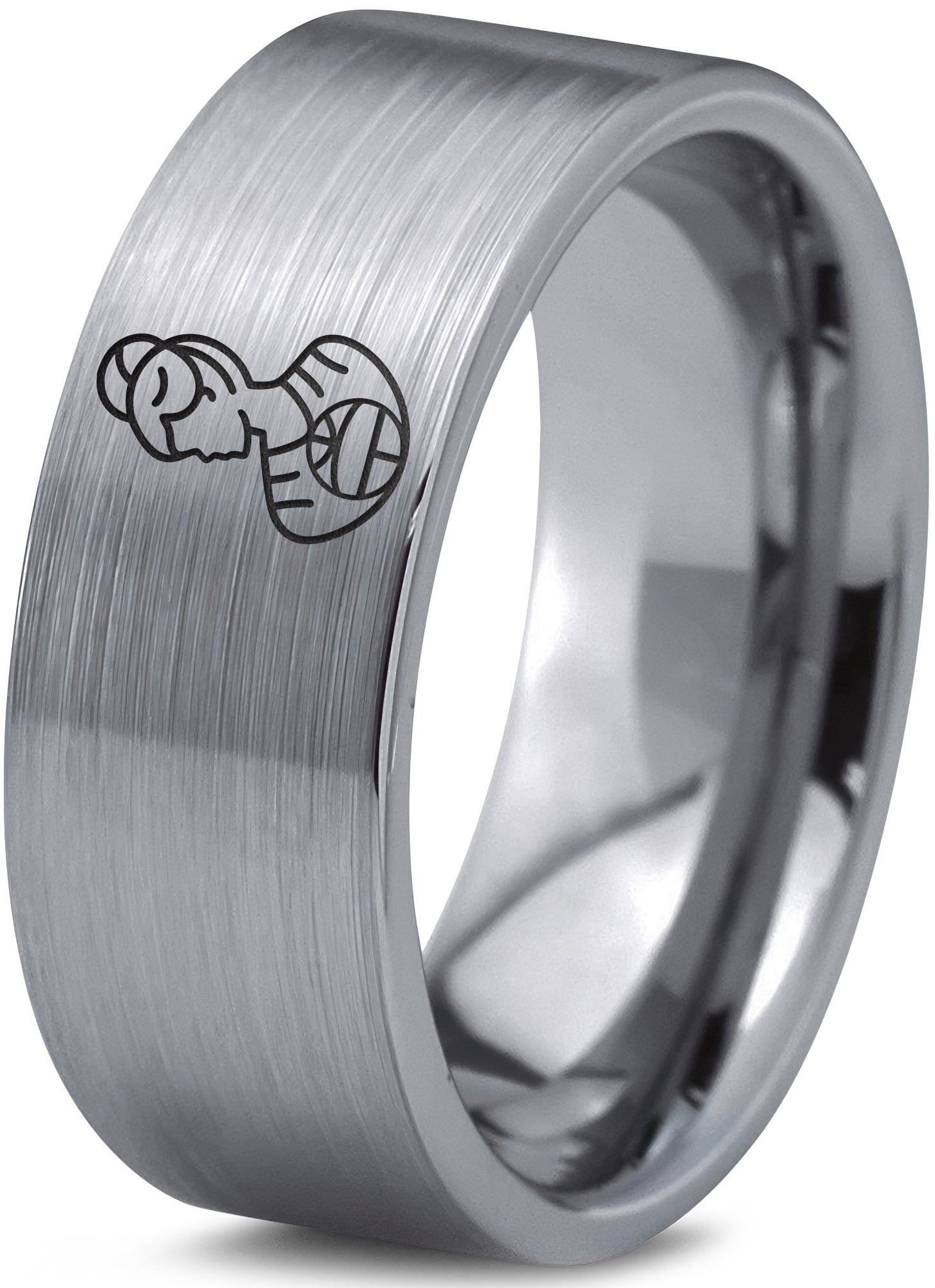 Tungsten Gamer Graduation Grey Wedding Ring Rings for Men 70th Birthday ...