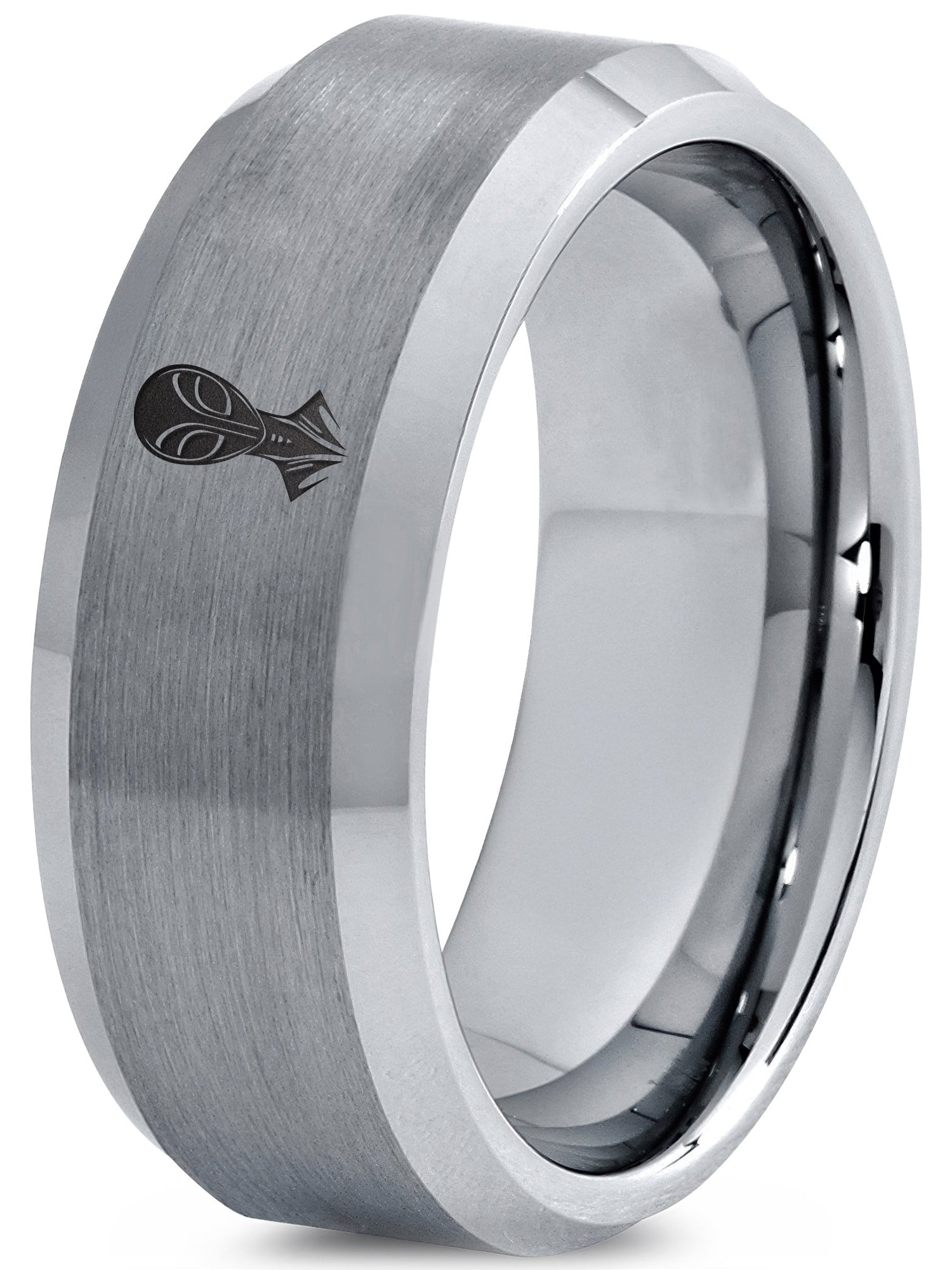 Gamer Gift Tungsten Gray Thumb Ring in Loving Memory Mother Daughter ...