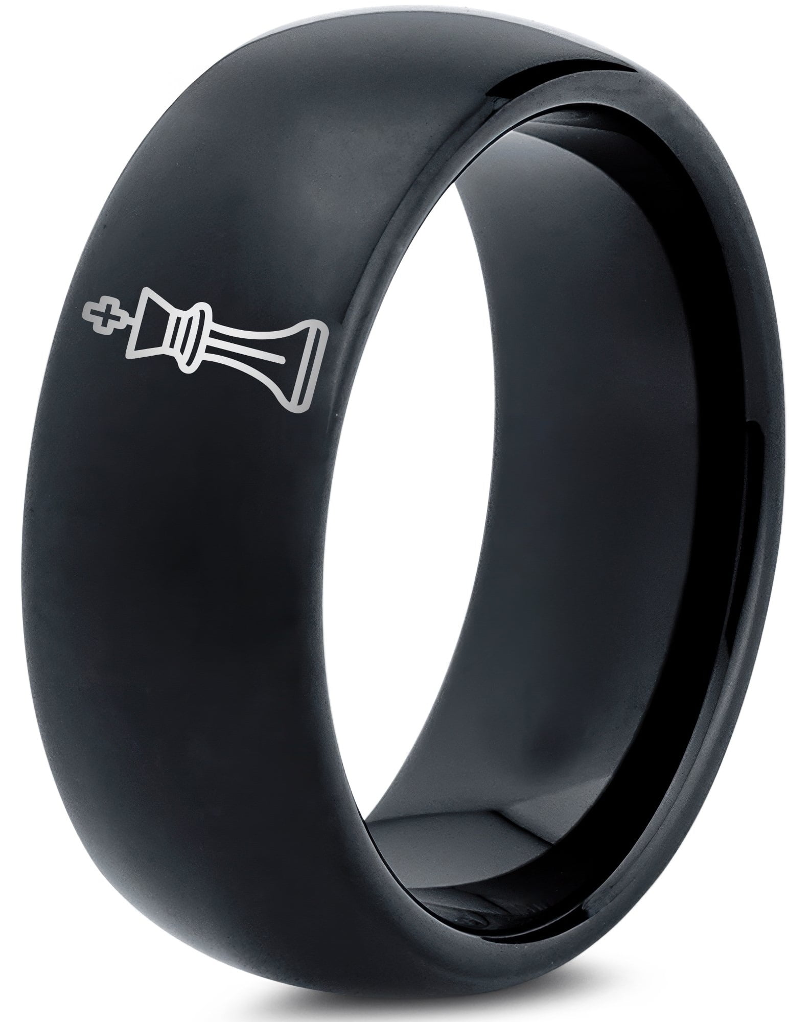 Tungsten Gamer Minimalist Rings for Men Black Custom Ring Statement ...