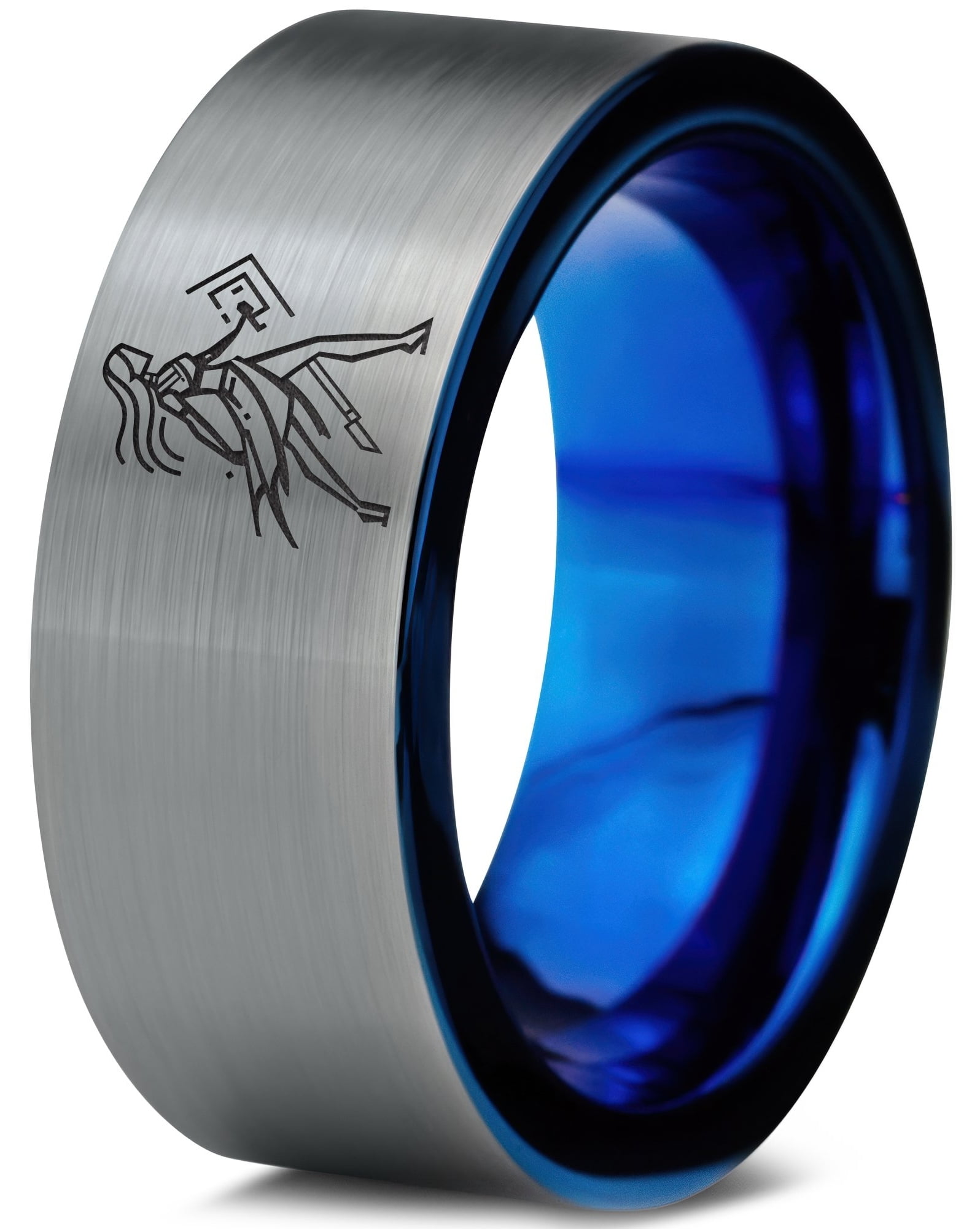Tungsten Ring Thin Blue Line Mens Jewelry Gamer 21st Birthday Gift Midi ...
