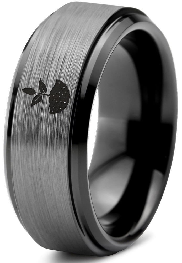 Tungsten Growing Planting Nature Plant Band Ring 8mm Men Women Comfort ...