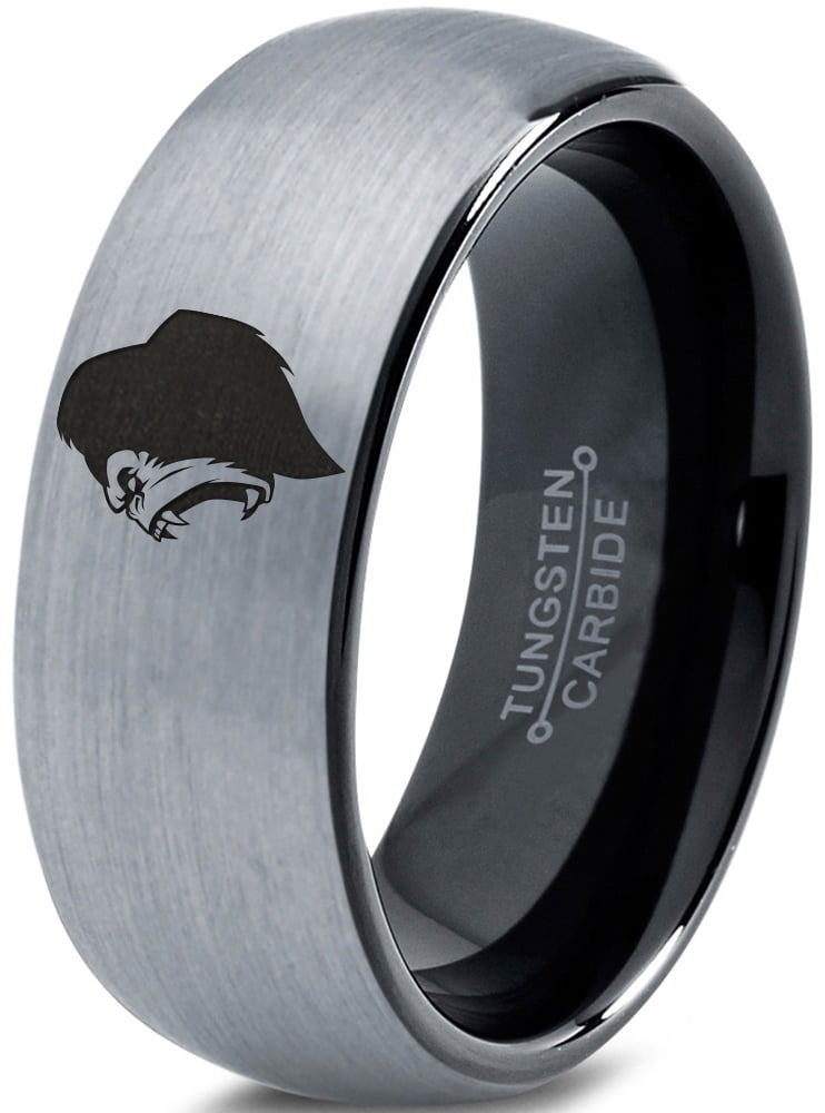 Tungsten Growling Angry Gorilla Ape Band Ring 8mm Men Women Comfort Fit ...