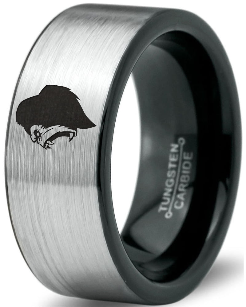 Tungsten Growling Angry Gorilla Ape Band Ring 8mm Men Women Comfort Fit ...